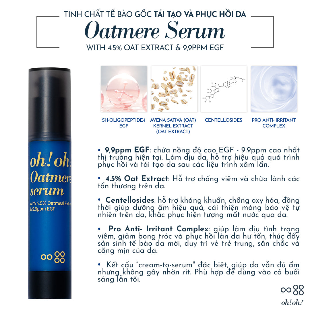 Tinh Chất Tế Bào Gốc, Tái Tạo Da oh!oh! Oatmere Serum 25ml (with 4.5% | oo-88