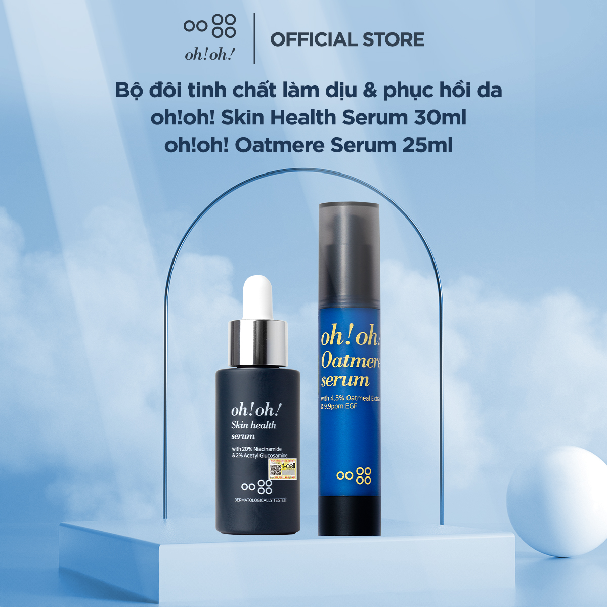 Bộ đôi tinh chất làm dịu & phục hồi da oh!oh! Skin Health Serum 30ml ...
